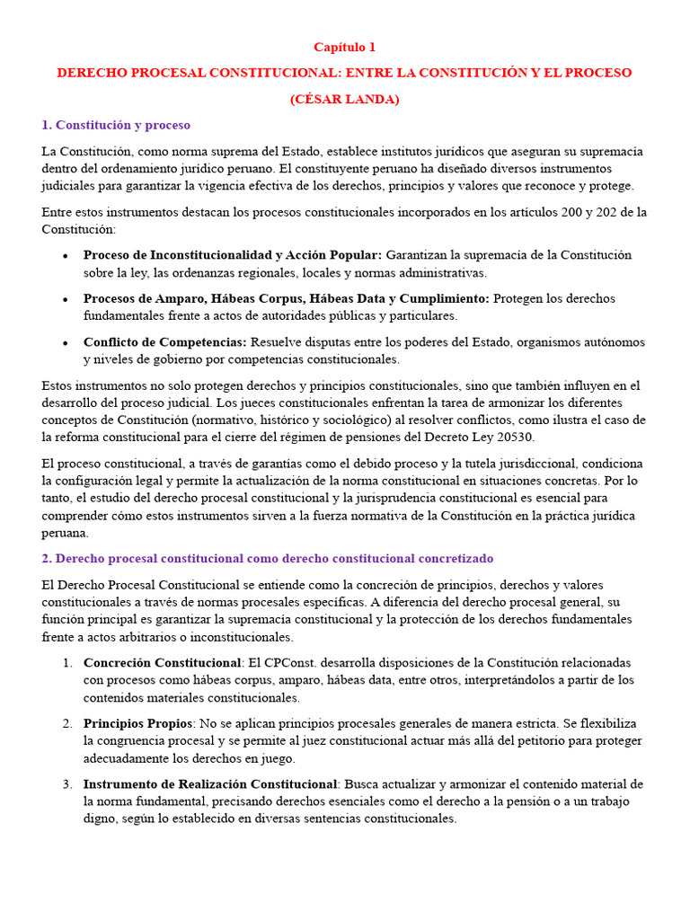 Derecho Procesal Constitucional | PDF | Constitución | Ley procesal