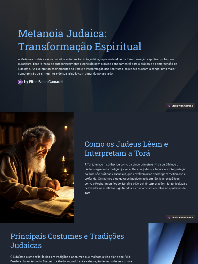 Metanoia Judaica Transformacao Espiritual | PDF | Torá | Yom Kipur
