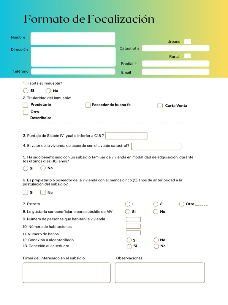 Formato de Focalización | PDF