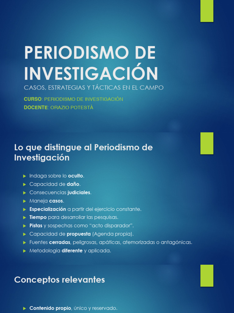Clase 5-Periodismo de Investigación, Conceptos y Aplicación-PUCP | PDF | Periodismo