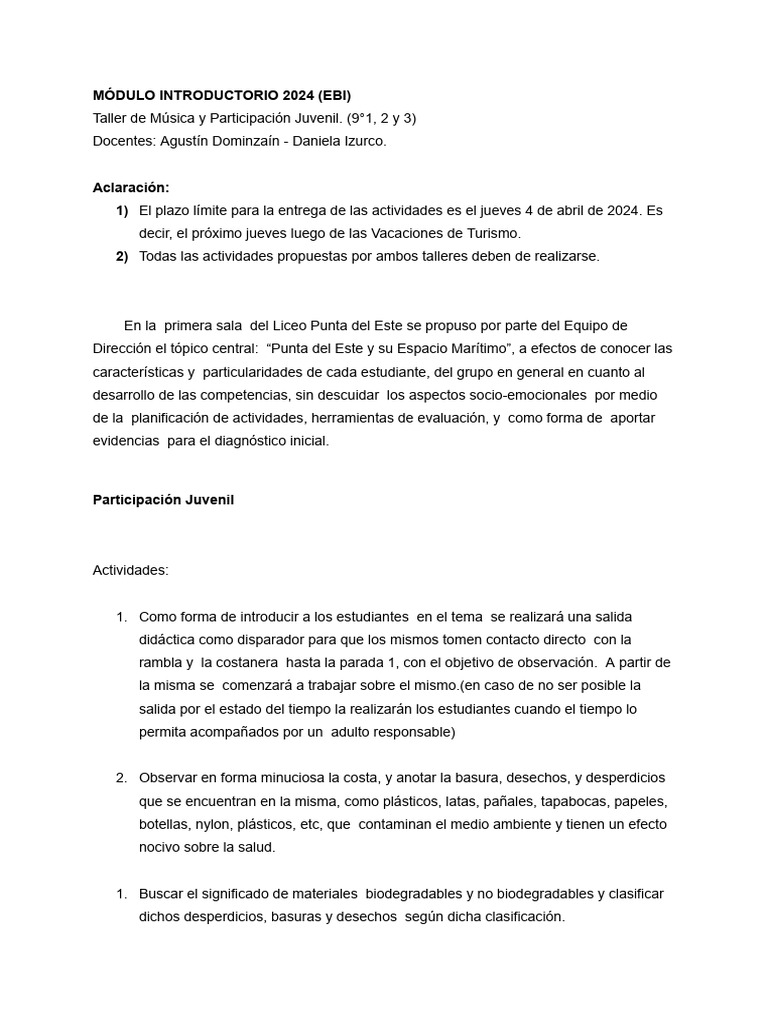 Módulo Introductorio 2024 (Ebi) | PDF | Residuos | El plastico