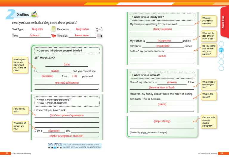 Drafting Your Personal Blog Entry | PDF
