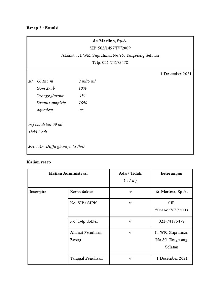 JURNAL RESEP 2 Dan RESEP 4 | PDF