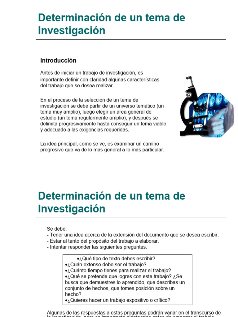 Definición del Tema de Investigación | PDF | Perú | Universo
