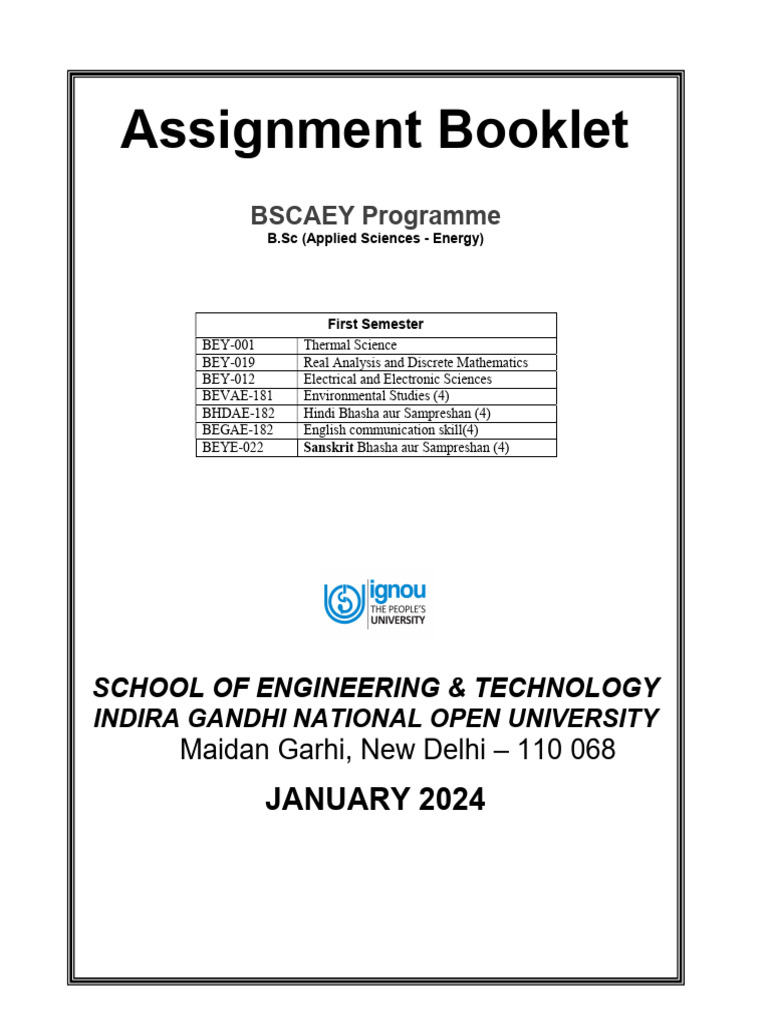 BSCAEY First Semester Assignment Guide | PDF | Inductor | Electricity