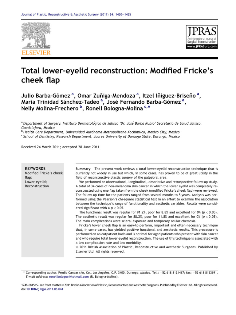 10 1016@j Bjps 2011 06 044 | PDF | Clinical Medicine | Medical Specialties