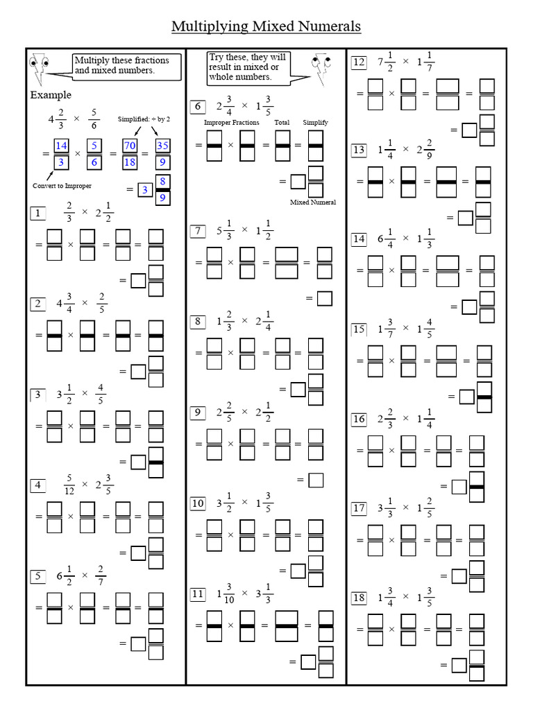 15 Multiplying Mixed Numerals | PDF | Mathematical Concepts | Algebra