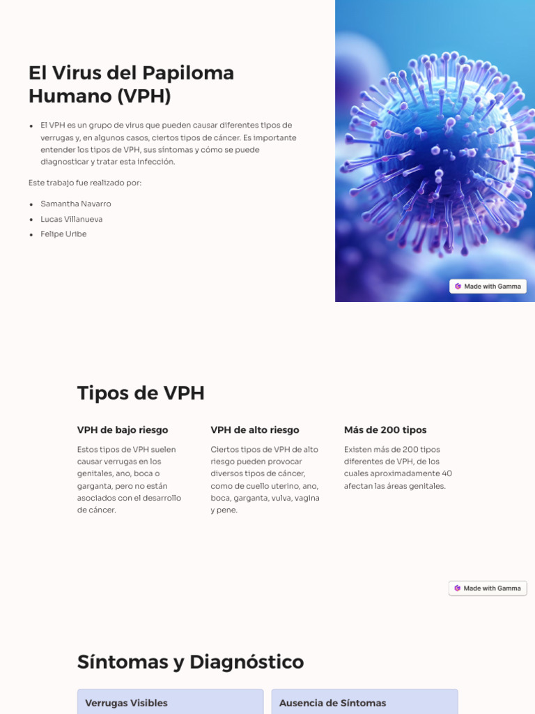 Virus del Papiloma Humano: Síntomas y Tratamiento | PDF | Cáncer ...