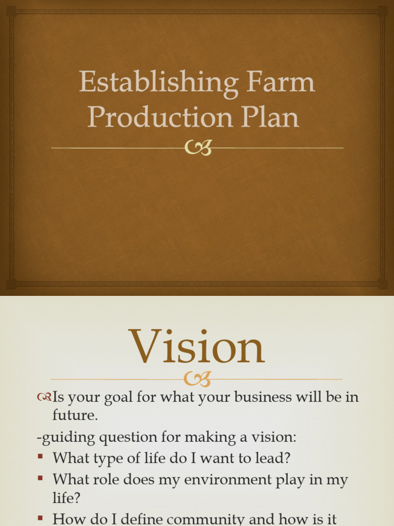 Establishing Farm Production Plan | PDF | Farms | Agriculture