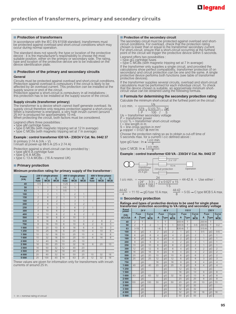 Protection of Transformers, Primary and Secondary Circuits | PDF | Fuse ...