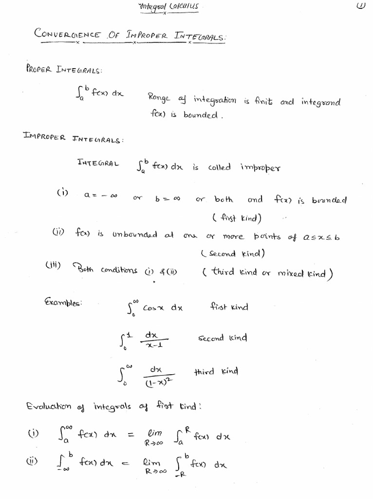 E - Convergence Improper Integral | PDF