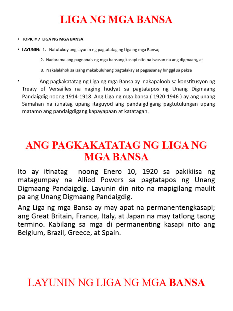 Liga NG Mga Bansa | PDF