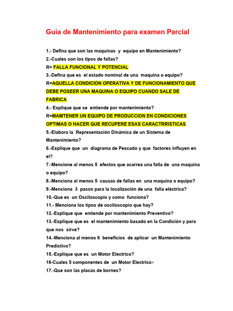 Guia de Mantenimiento para Examen Parcial | PDF | Circuito integrado | Ingenieria Eléctrica