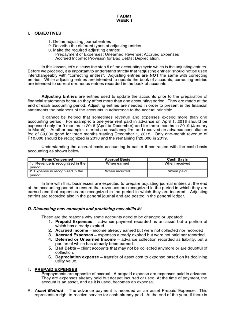Adjusting Entries | PDF | Debits And Credits | Deferral