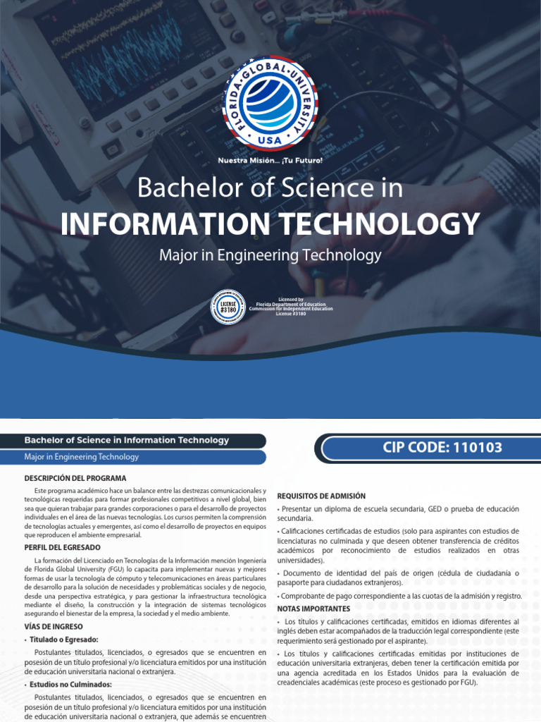 Bachelor of Science in Information Technology Major in Engineering ...