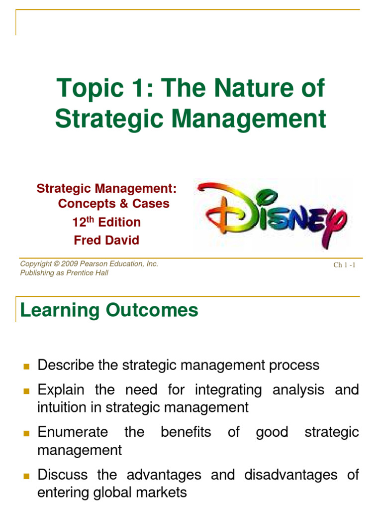 Topic 1 - The Nature of Strategic Management | PDF | Strategic ...