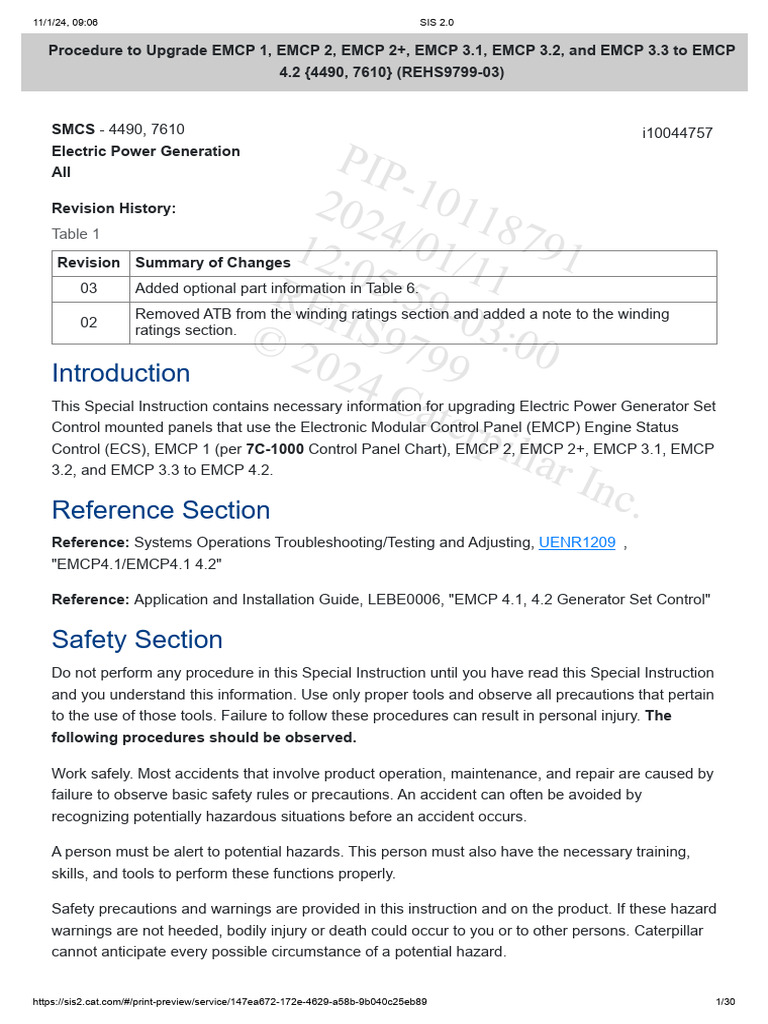 Procedure To Upgrade EMCP 1, EMCP 2, EMCP 2+, EMCP 3.1, EMCP 3.2, and EMCP 3.3 To EMCP 4.2 (4490 ...