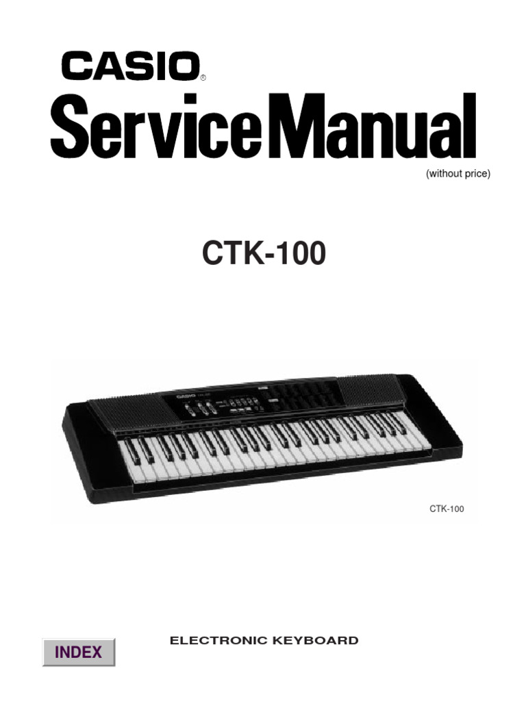 Casio CTK 100 Service Manual | PDF | Capacitor | Inductor