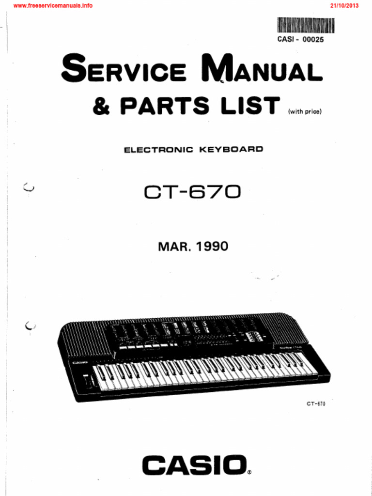 Casio CT 670 Service Manual | PDF