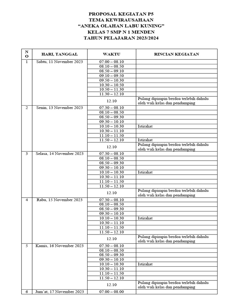 Proposal Kegiatan P5 | PDF