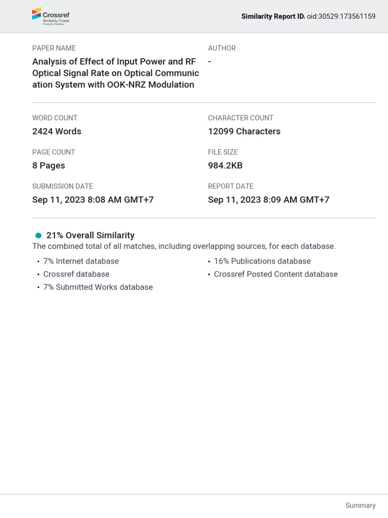 Analysis Of Effect Of Input Power And Rf Optical Signal Rate On Optical Communication System