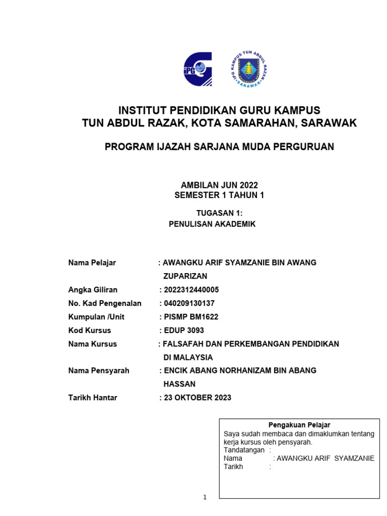 Tugasan 3 Edup 3093 | PDF