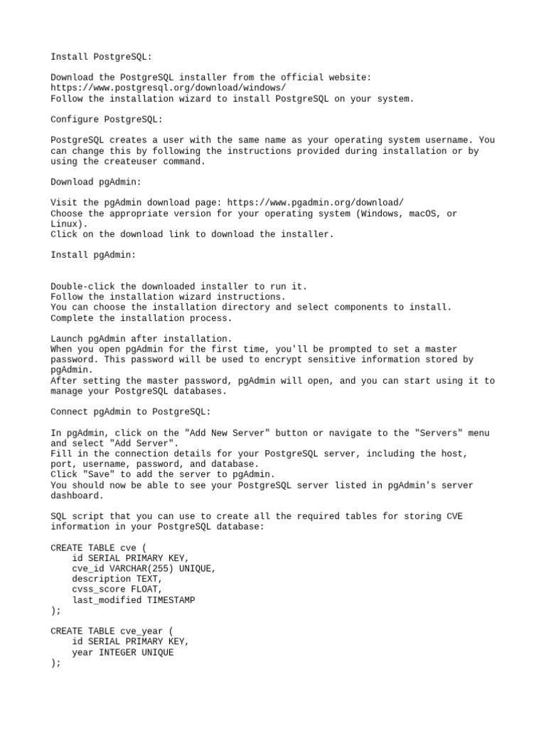 Steps For DB Installation | PDF
