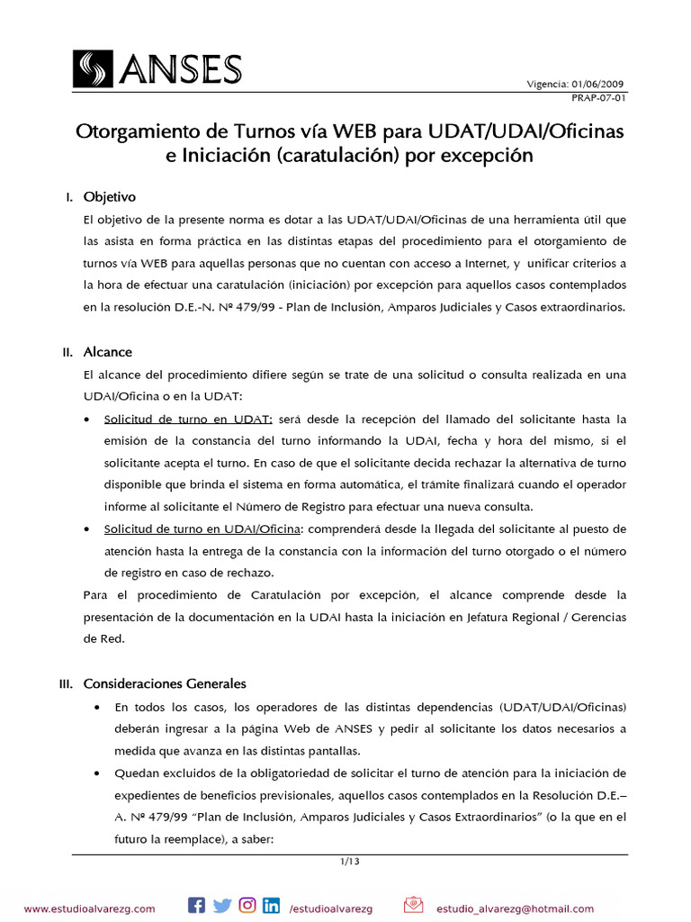 ANSES PRAP-07-01-2009 Otorgamiento de Turnos Vía WEB para UDAT/UDAI ... ANSES PRAP-07-01-2009 Otorgamiento de Turnos Vía WEB para UDAT/UDAI ...