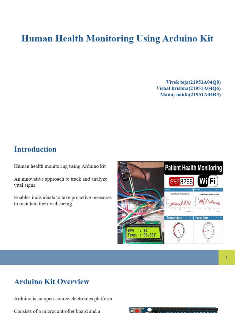 Human Health Monitoring Using Arduino Kit Edit Pdf Monitoring