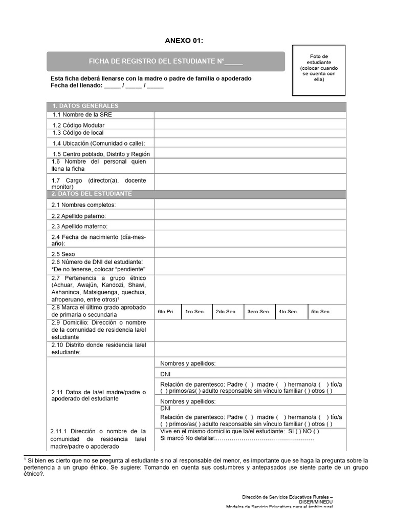 Ficha de Registro Estudiantil SRE | PDF | Inmunología | Medicina
