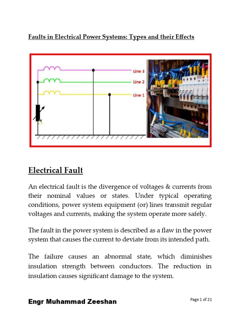 Faults in Electrical Power Systems Types and Their Effects | PDF | Insulator (Electricity) | Relay