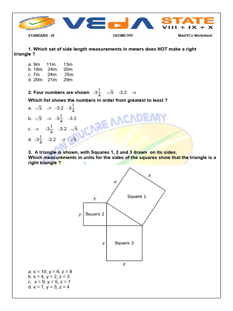 9th Geometry MastYCo Worksheet Set-2 by GMS Sir | PDF | Pi | Circle