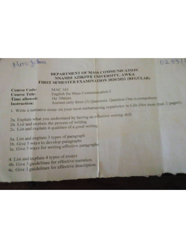 Mac Past Questions | PDF