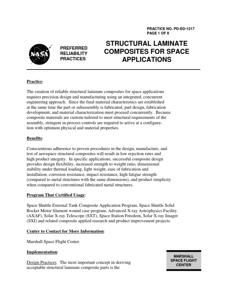 Structural Laminate Composites For Space Applications: Preferred ...