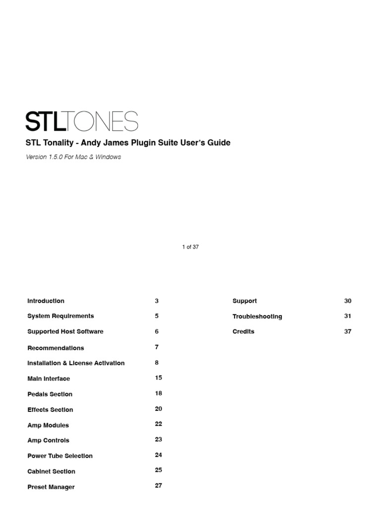 STL Tonality - Andy James User Manual | PDF | Amplifier | Installation ...