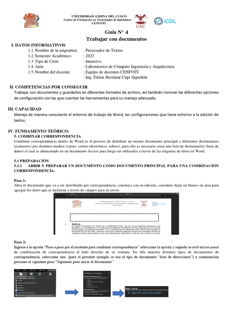 Guía 4 - Procesadores de Texto | PDF | Archivo de computadora | Papel