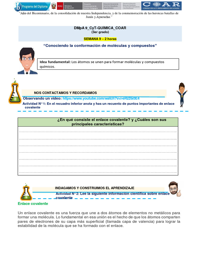 DMpA 09 - CyT-QUIMICA - 2024 | PDF | Enlace covalente | Enlace químico