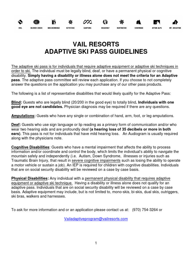 Adaptive Pass Guidelines 2014 | PDF | Hearing Loss | Disability