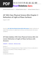 Class 8, Science Chapter 13 Light | PDF | Reflection (Physics) | Mirror