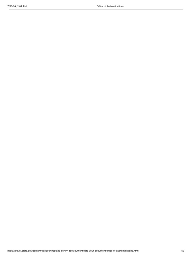 Office of Authentications - STate Department | PDF