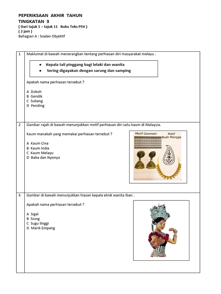 09 Peperiksaan Akhir Tahun Ting 3 | PDF | Seni