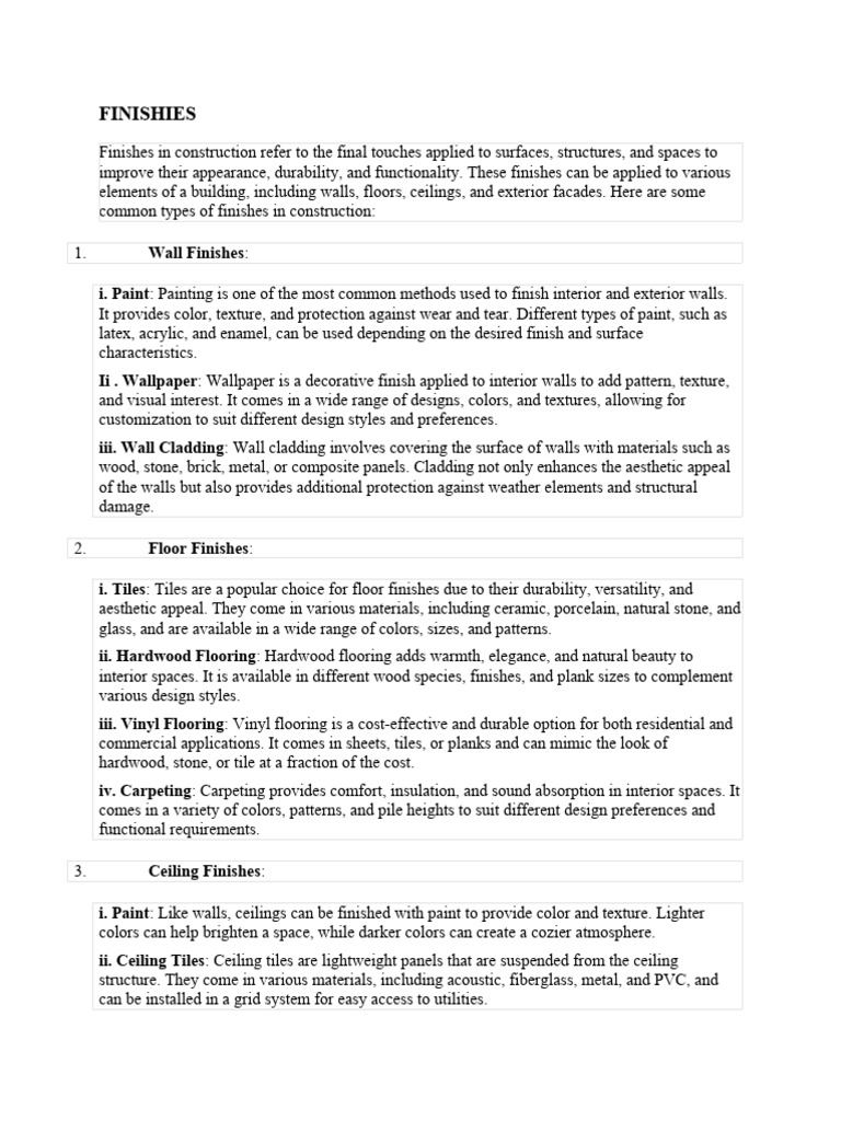 BLD 302 Finishies | PDF | Plaster | Tile