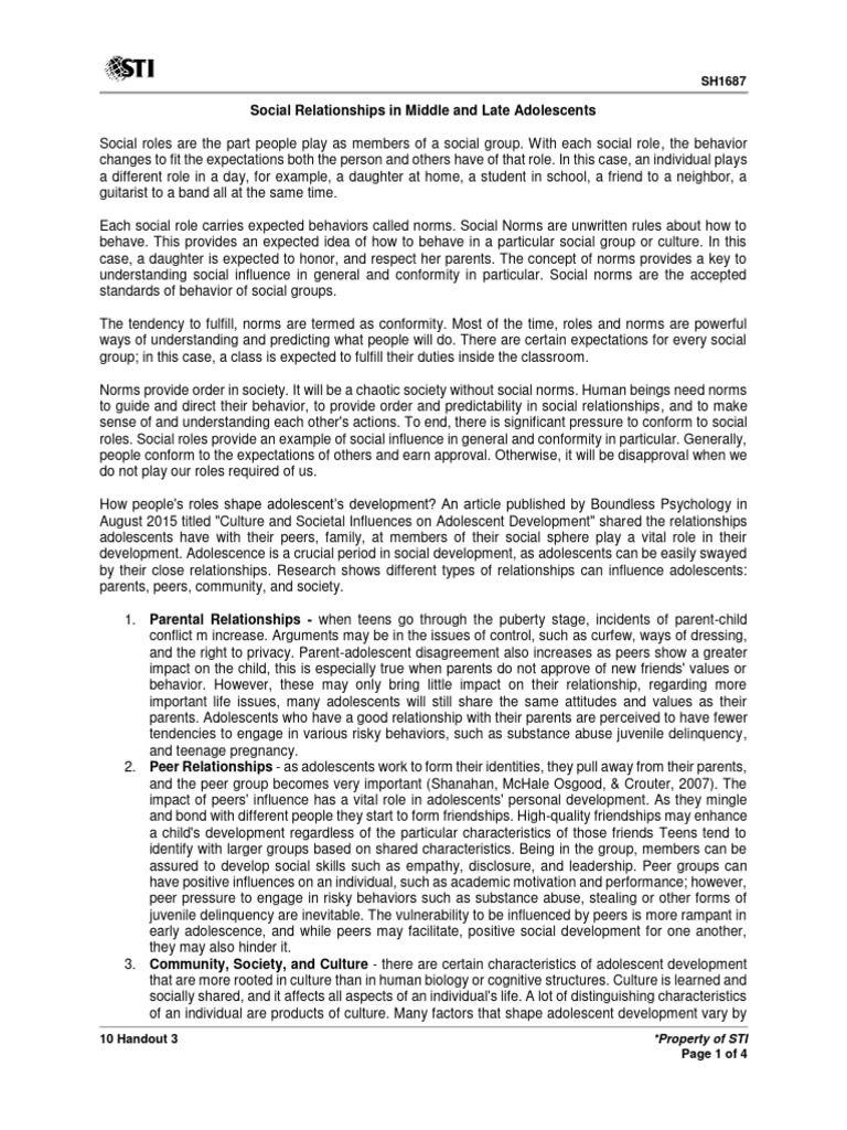 SOCIAL RELATIONSHIP | PDF | Adolescence | Identity (Social Science)