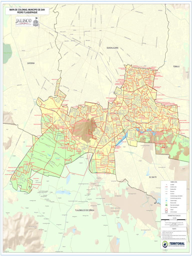 MAPA DE COLONIAS, MUNICIPIO DE SAN PEDRO TLAQUEPAQUE | PDF