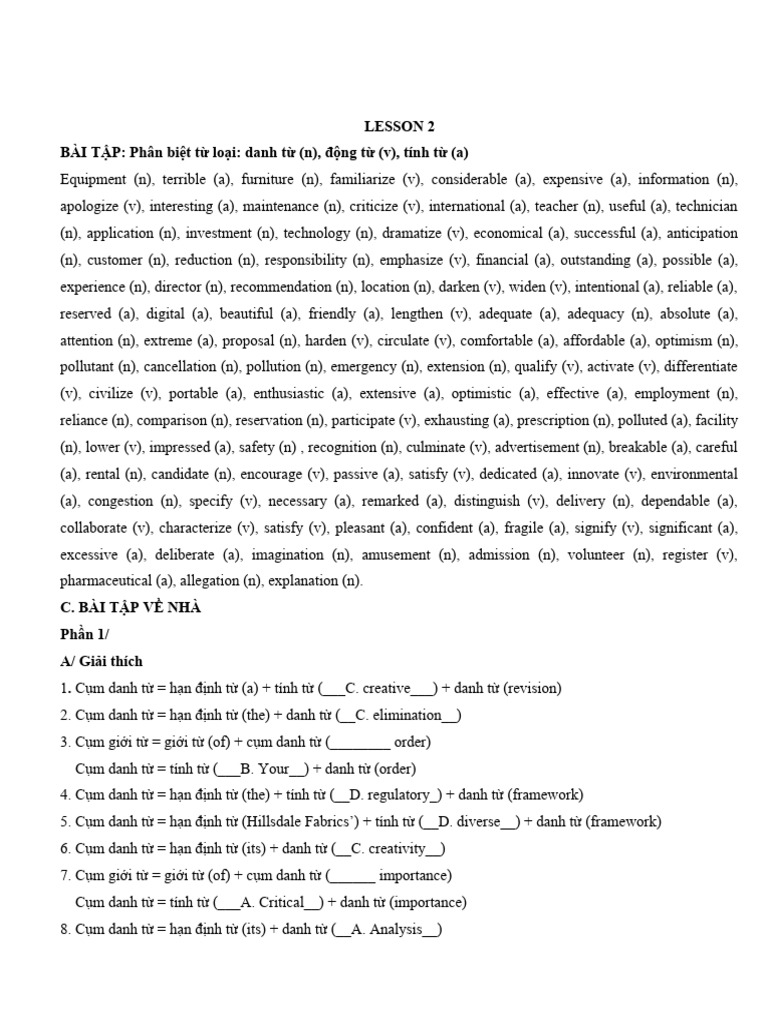 dap an lesson 2 official | PDF