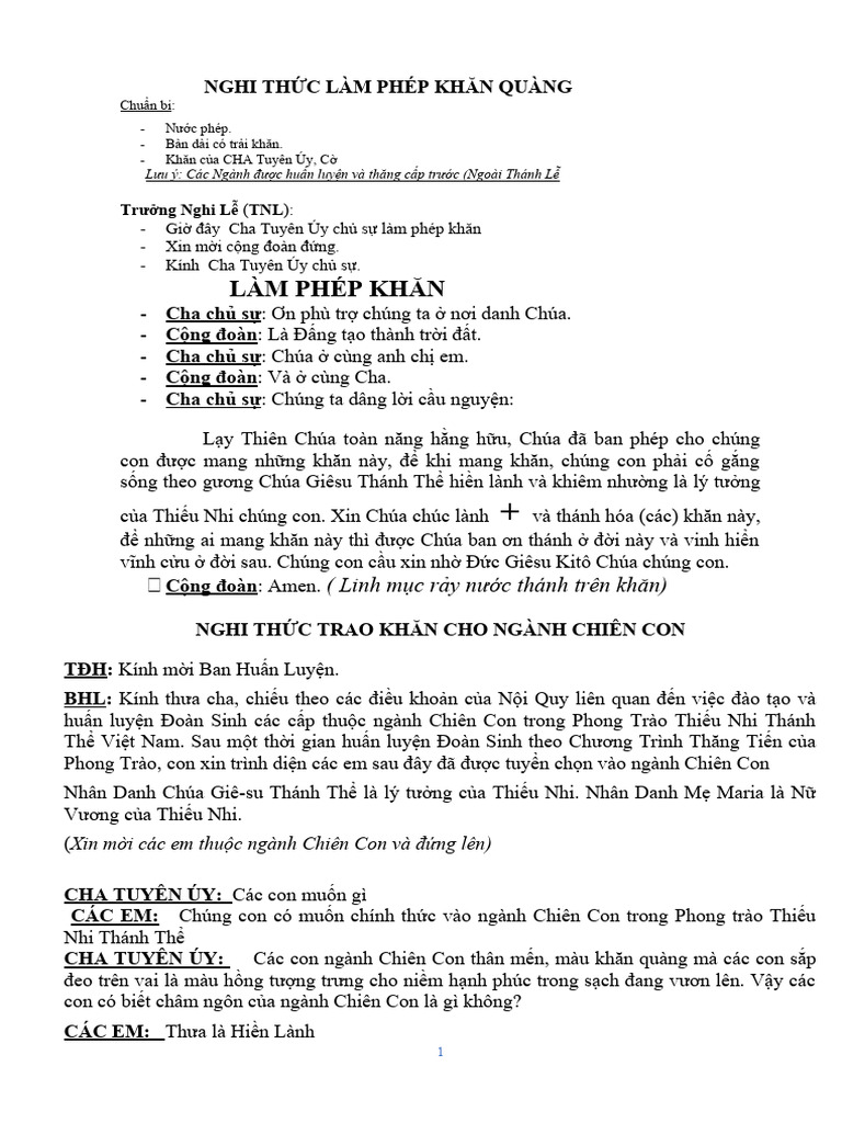 Nghi TH C Trao Khăn | PDF