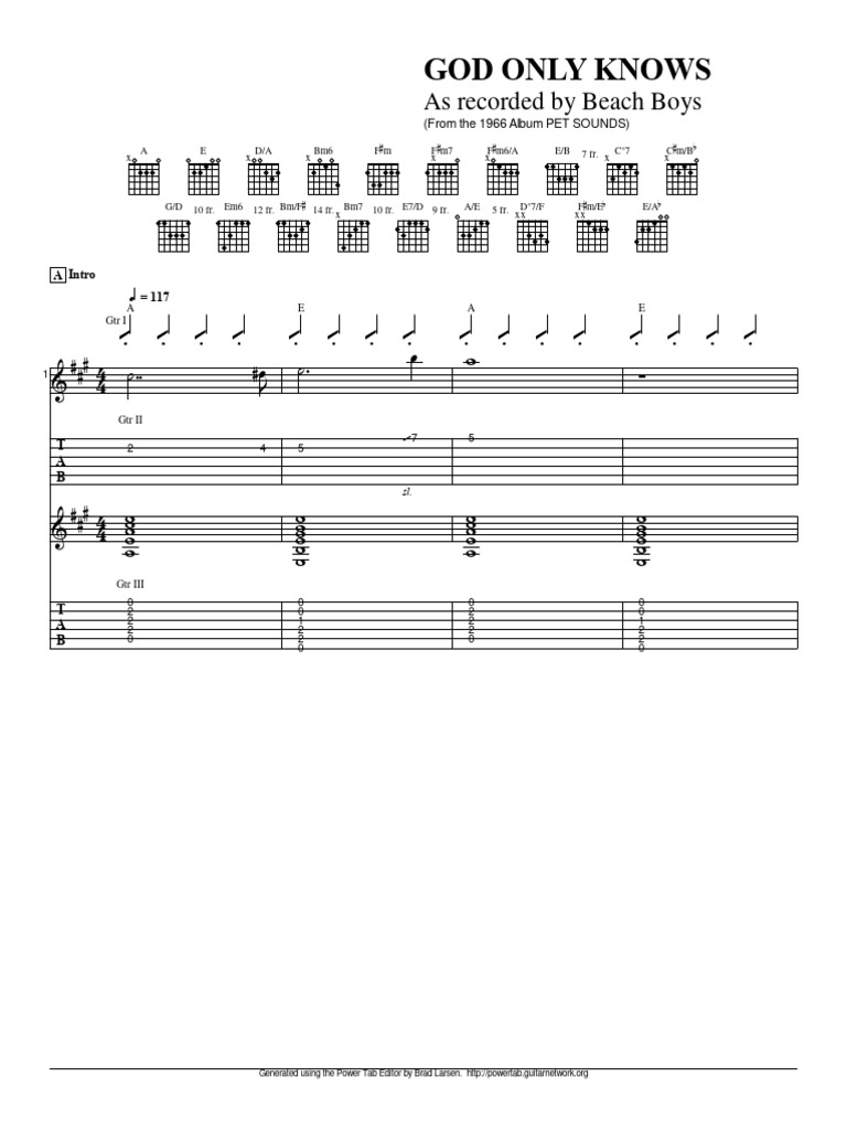Beach Boys - God Only Knows | PDF | Song Recordings Produced | Songs Written