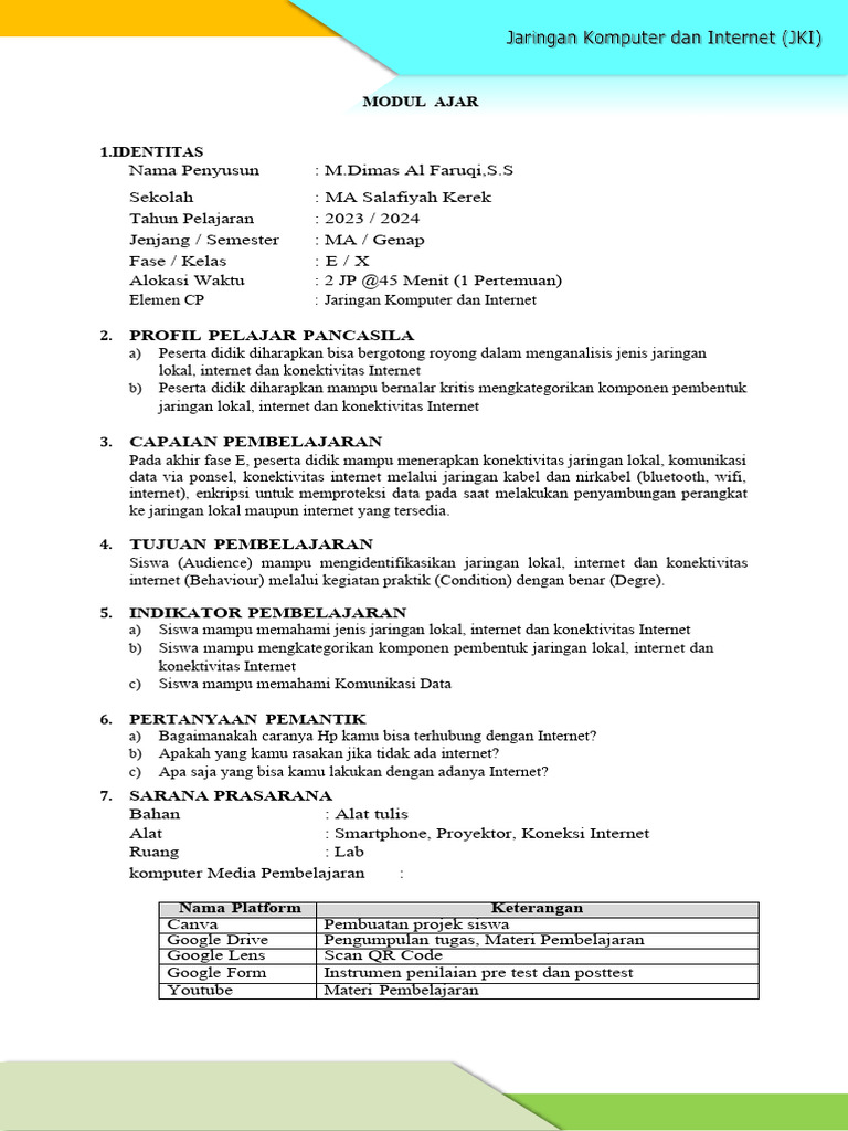 Modul Ajar Informatika Kelas X SMT Genap | PDF Modul Ajar Informatika Kelas X SMT Genap | PDF