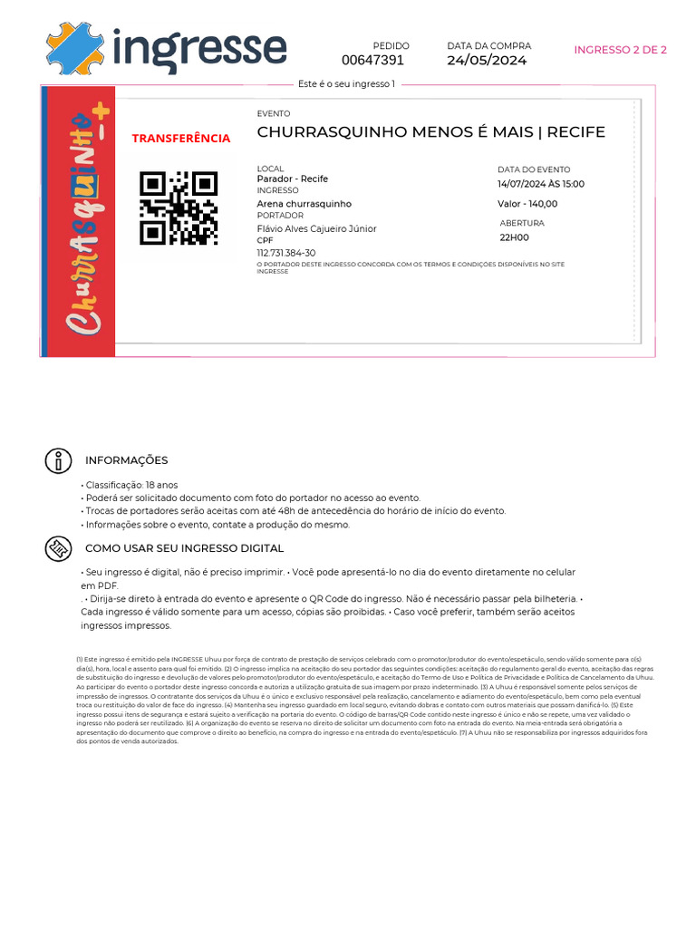 Ingresso PDF | PDF