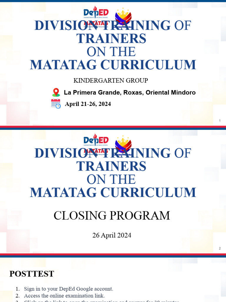 Matatag Dtot Closing Program | PDF